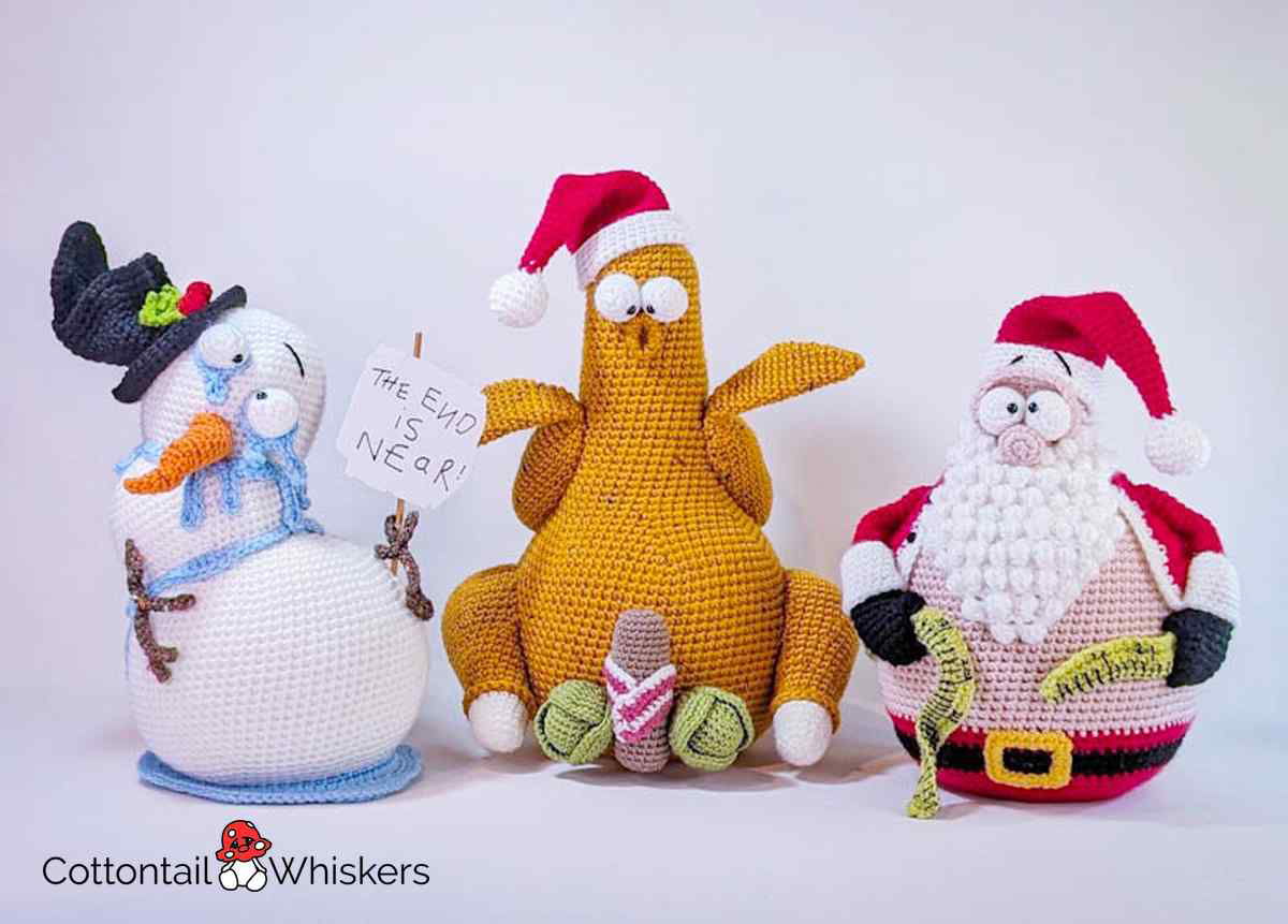 Laugh Amigurumi Christmas Doorstop Crochet Patterns BUNDLE | Cottontail ...