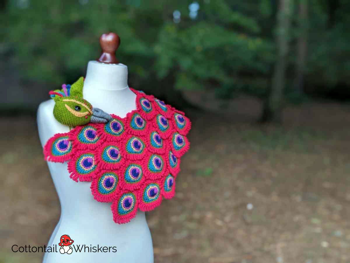 Wonderful Amigurumi Crochet Peacock Shawl Pattern | Cottontail & Whiskers