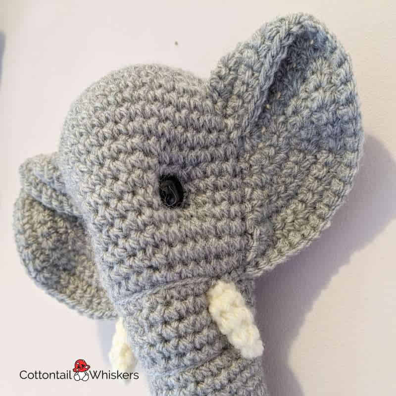 Amigurumi Easy Crochet Elephant Head Pattern | Cottontail & Whiskers
