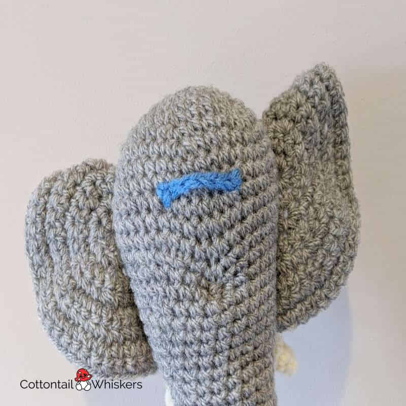 Amigurumi Easy Crochet Elephant Head Pattern | Cottontail & Whiskers