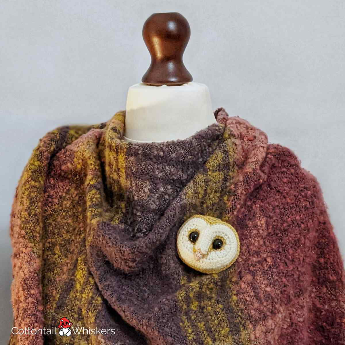 Amigurumi Owl Brooch Crochet Pattern | Cottontail & Whiskers