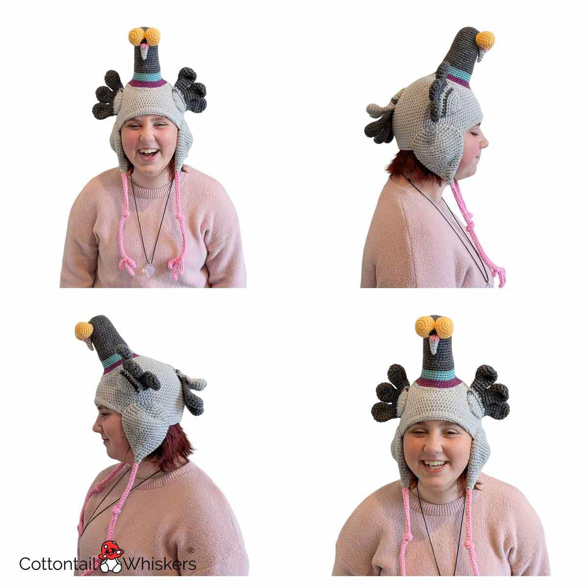 Happy Amigurumi Pigeon Hat Crochet Pattern Bird Head Warmer