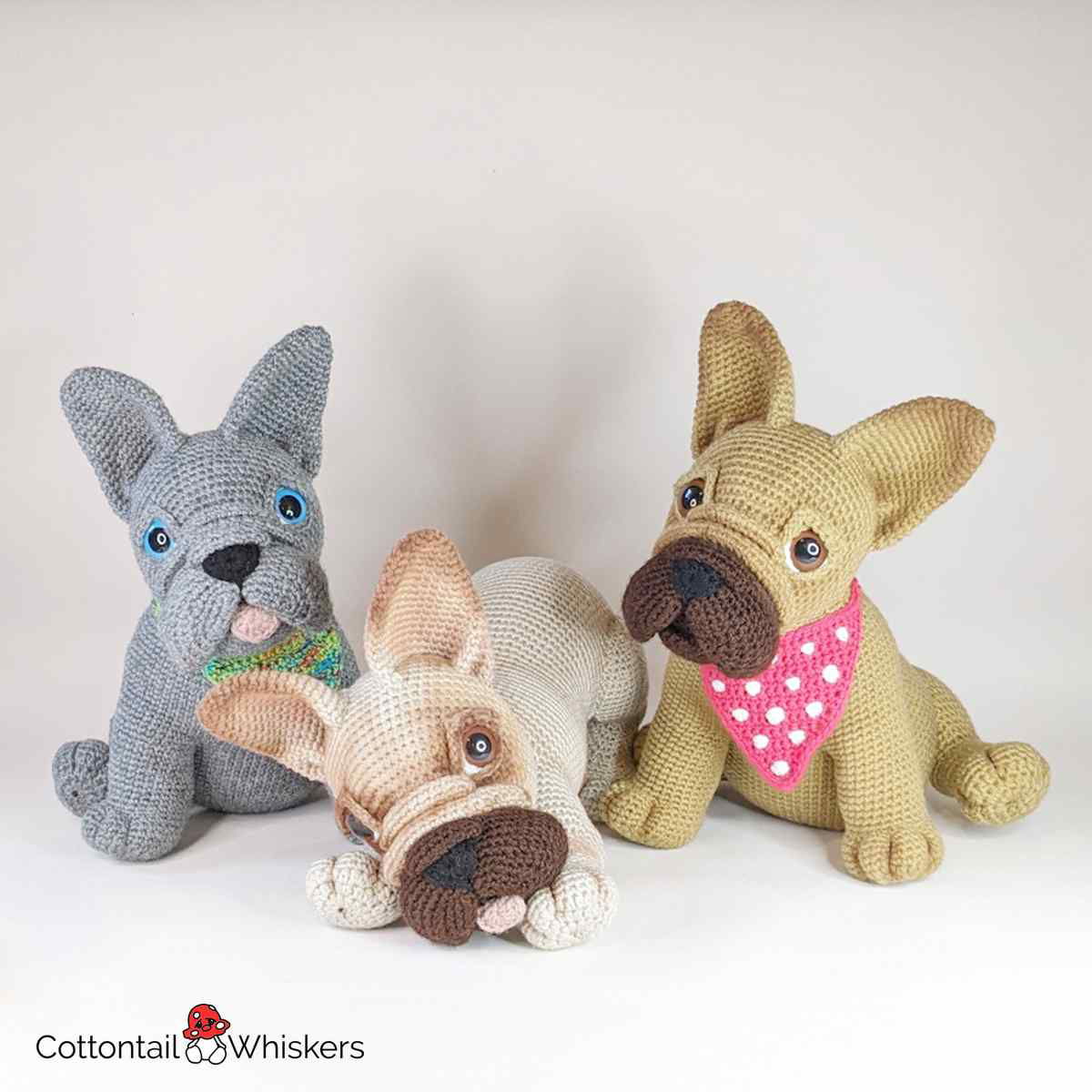 Amigurumi Playful French Bulldog Crochet Pattern - Cottontail & Whiskers