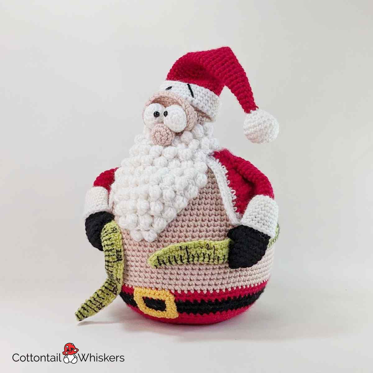 Jingle Santa Crochet Pattern Christmas Door Stop | Cottontail & Whiskers