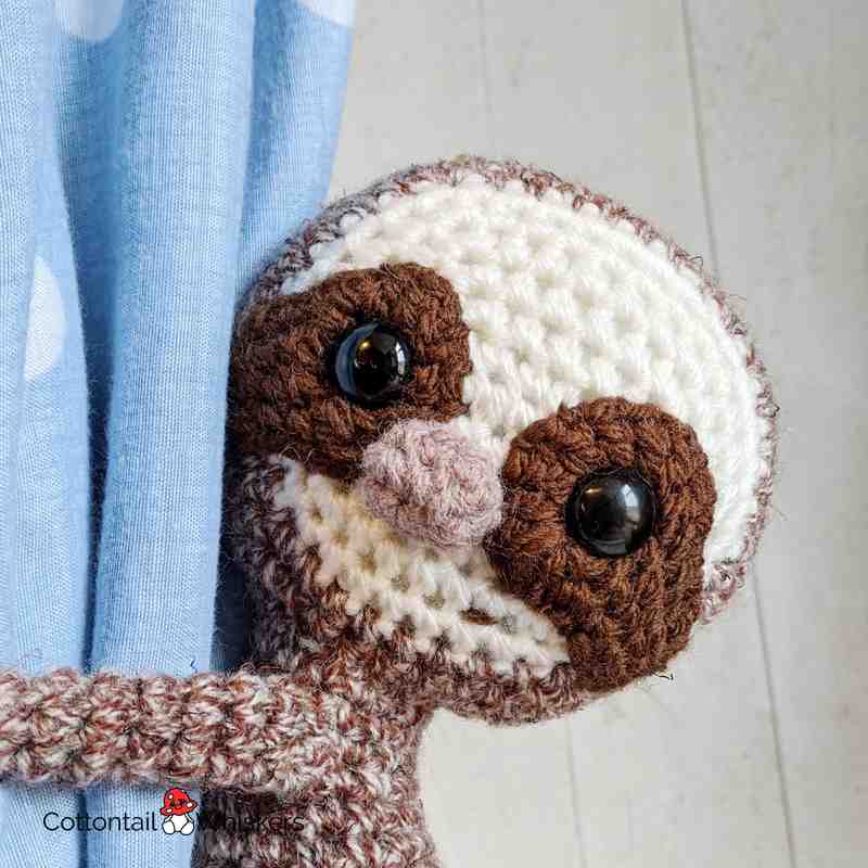 2 Quick Slow Amigurumi Sloth Tie Backs Crochet Pattern
