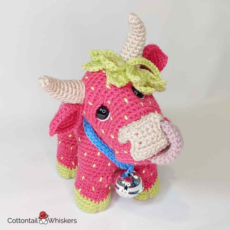 Tasty Amigurumi Strawberry Crochet Cow Pattern | Cottontail & Whiskers