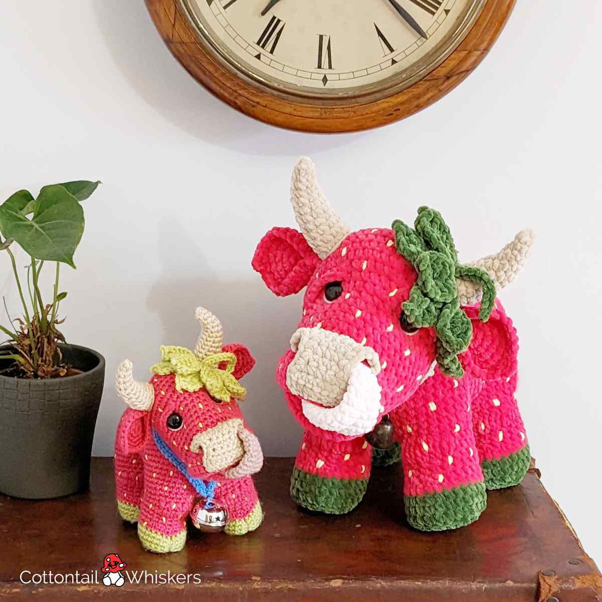 Tasty Amigurumi Strawberry Crochet Cow Pattern | Cottontail & Whiskers