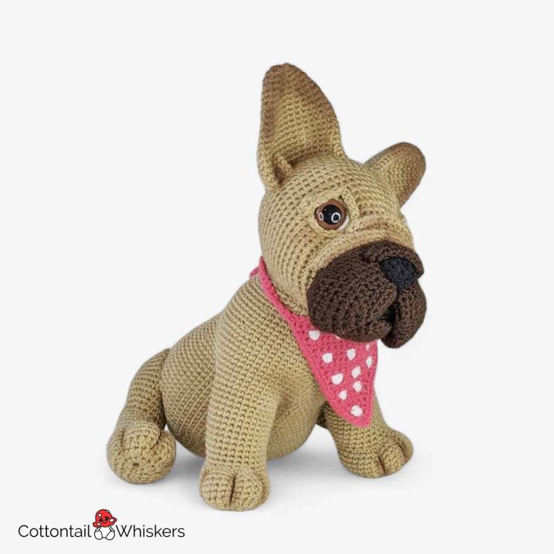 Cute Crochet Sitting French Bulldog Amigurumi Pattern Dog