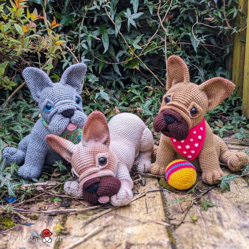 Cute Crochet Sitting French Bulldog Amigurumi Pattern | Cottontail ...