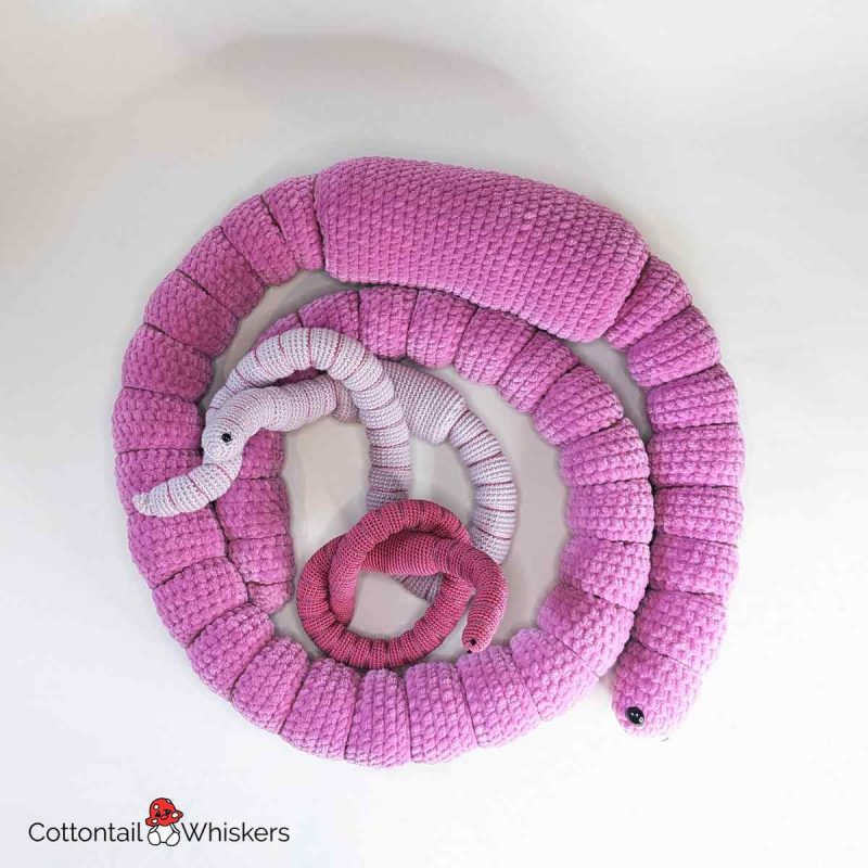 Giant Amigurumi Earth Worm Crochet Pattern Toy Craft Project Giant Amigurumi Earth Worm Crochet Pattern Toy Craft Project