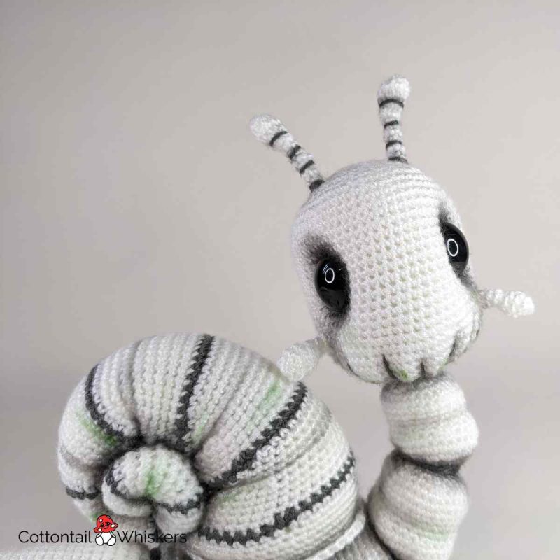 Scary Amigurumi Skeleton Snail Crochet Pattern Halloween Toy