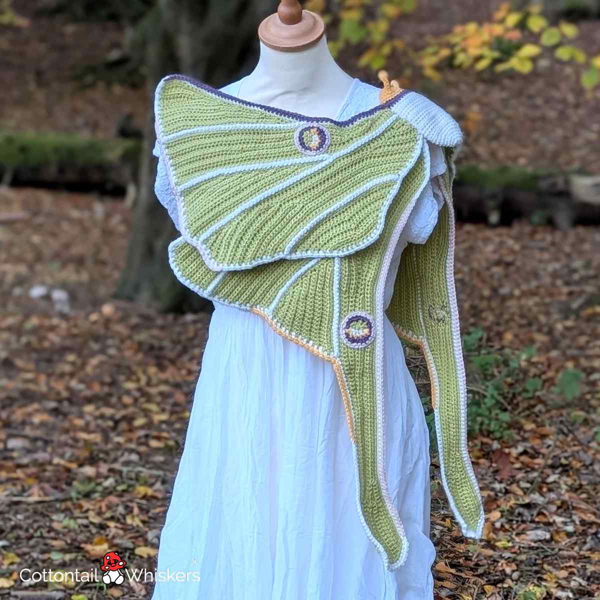 Exquisite Luna Moth Shawl Crochet Pattern Amigurumi Scarf