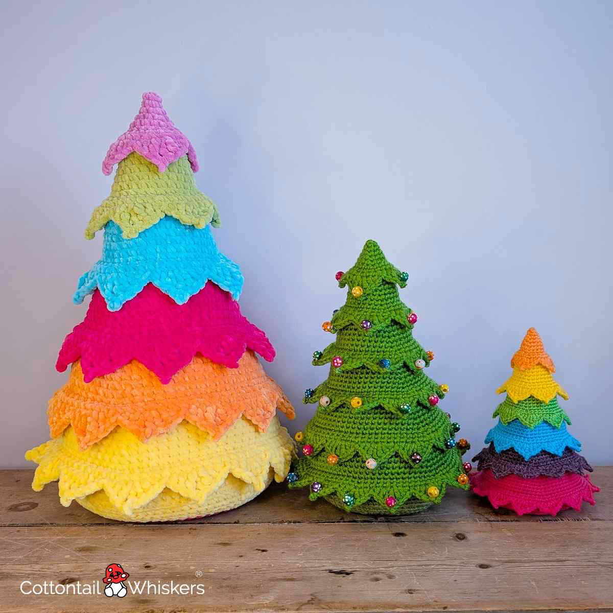 Multi Sized Mini Crochet Christmas Tree Patterns Amigurumi