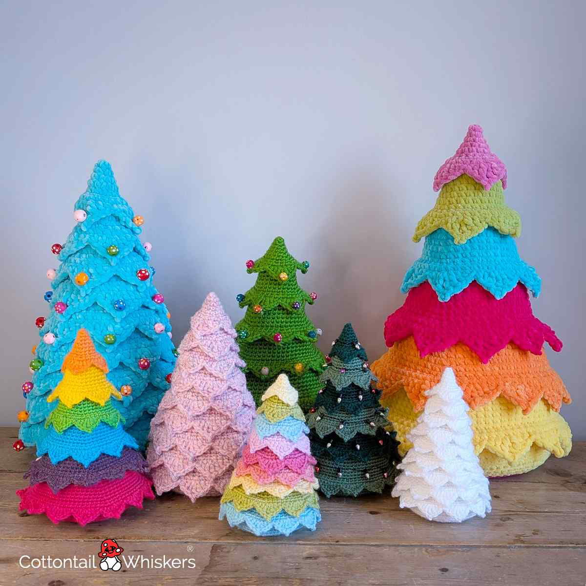 Multi Sized Mini Crochet Christmas Tree Patterns Amigurumi