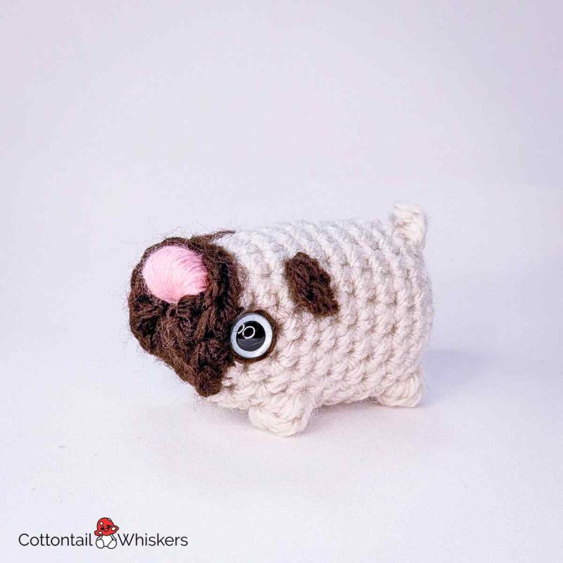 Mini Pug Crochet Pattern Dog Amigurumi Plushie Craft Book