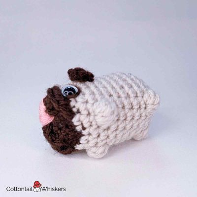 Mini Pug Crochet Pattern Dog Amigurumi Plushie Craft Book