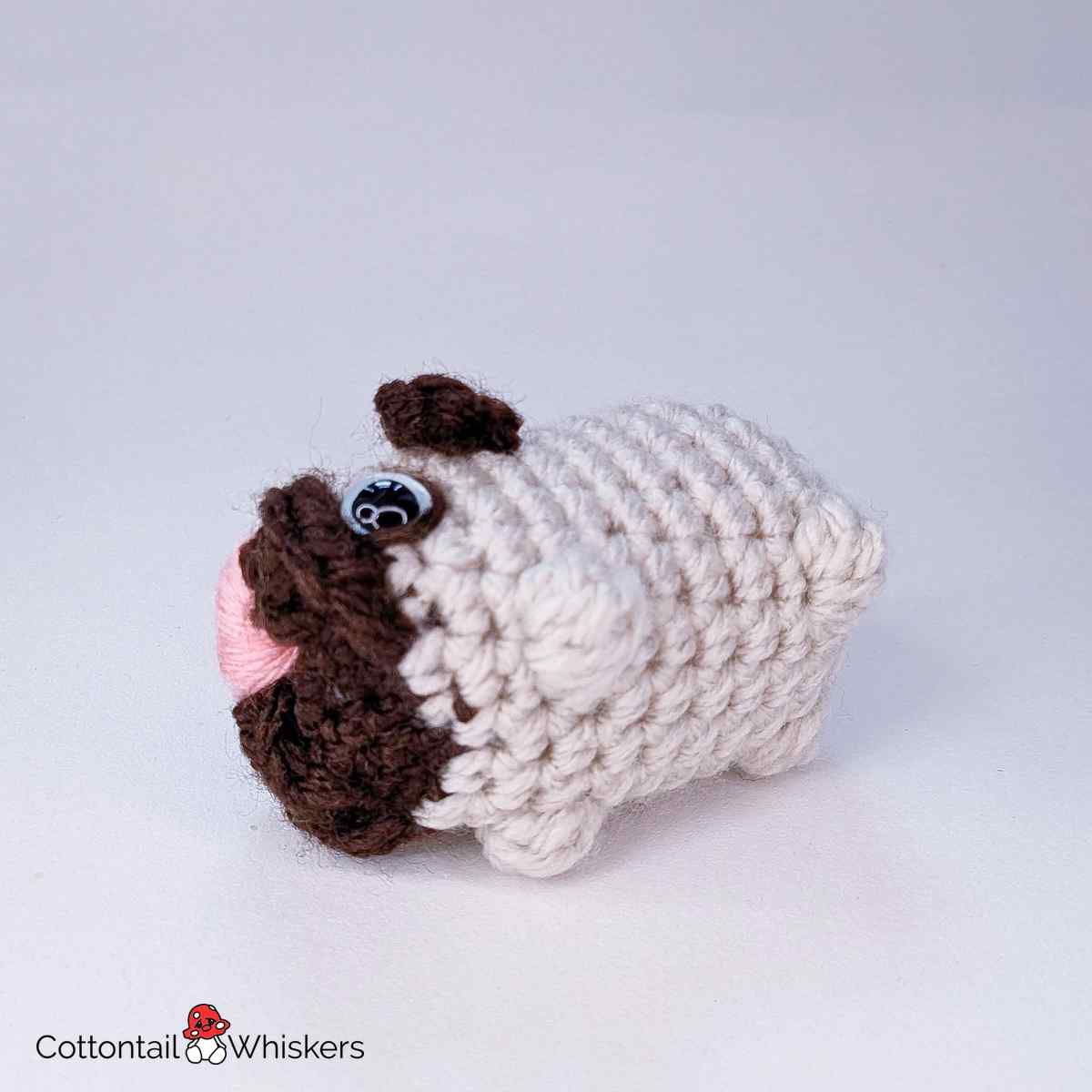 Mini Pug Crochet Pattern Dog Amigurumi Plushie Craft Book