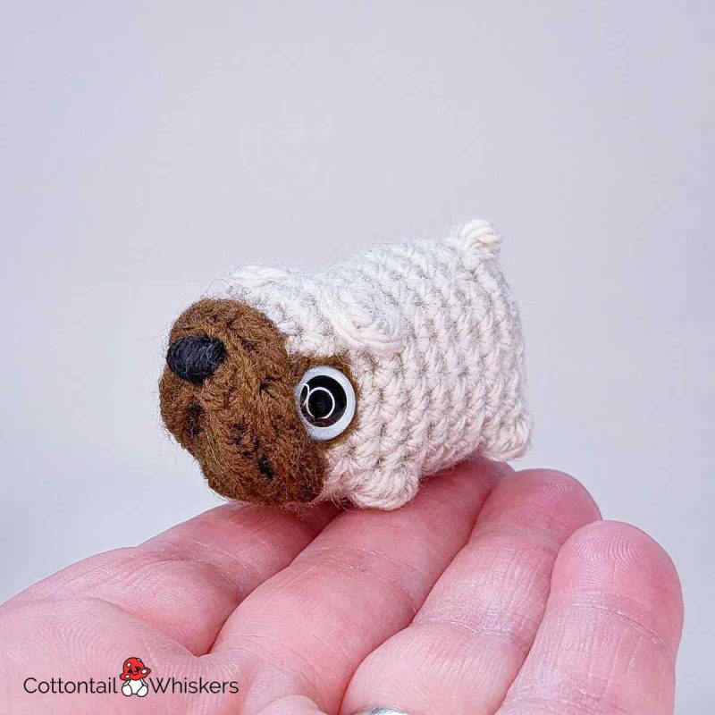 Mini Pug Crochet Pattern Dog Amigurumi Plushie Craft Book