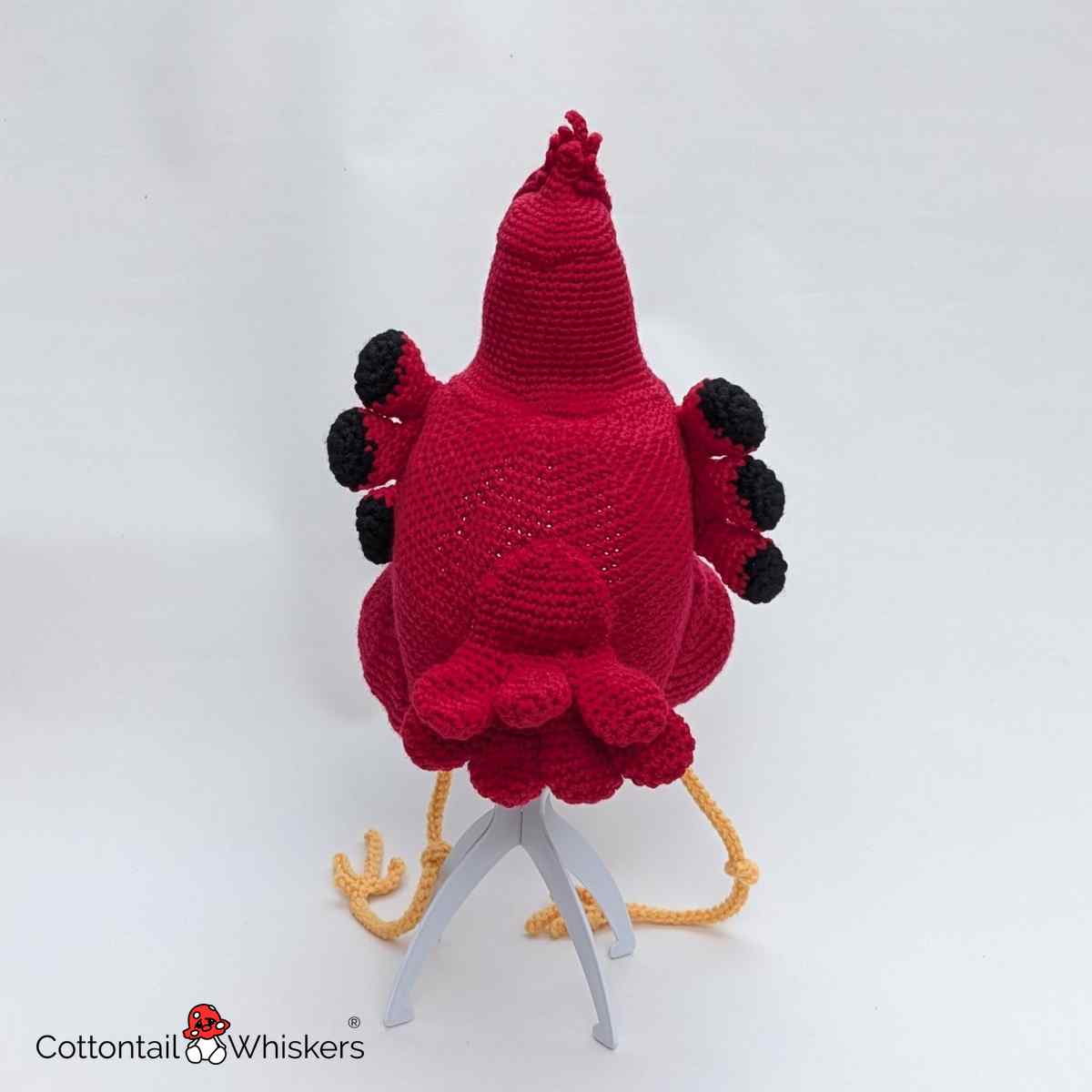 Happy Red Cardinal Hat Crochet Pattern Amigurumi Bird Cap