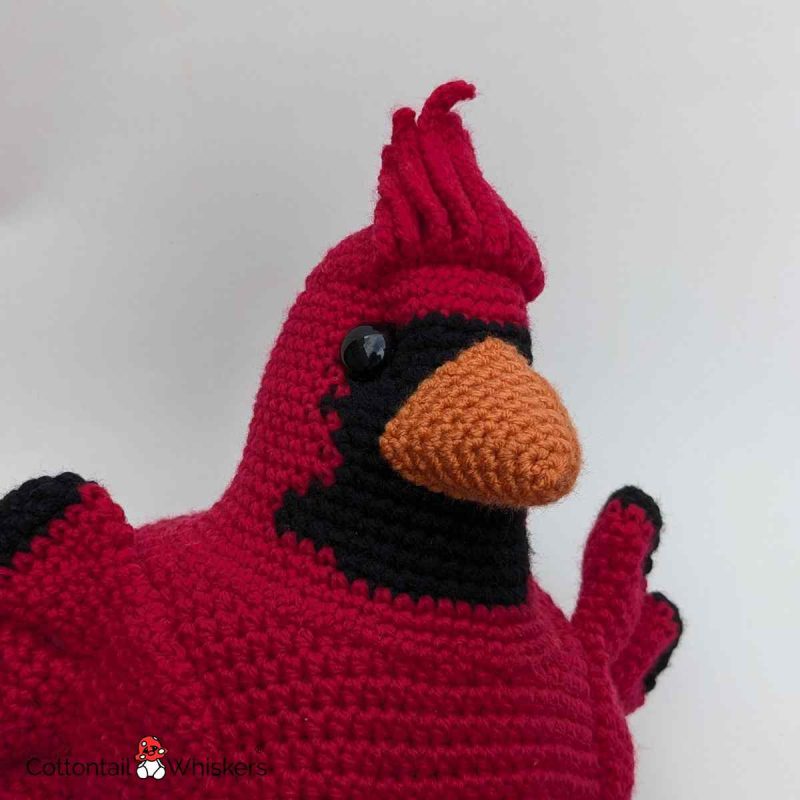Happy Red Cardinal Hat Crochet Pattern Amigurumi Bird Cap