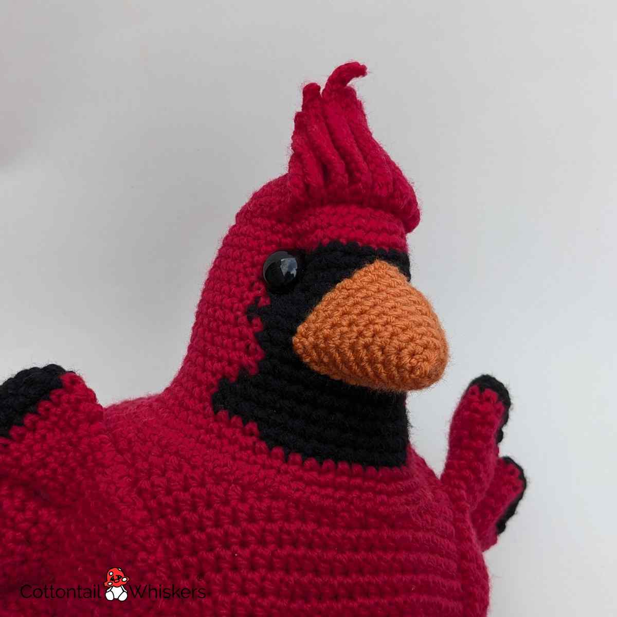 Happy Red Cardinal Hat Crochet Pattern Amigurumi Bird Cap