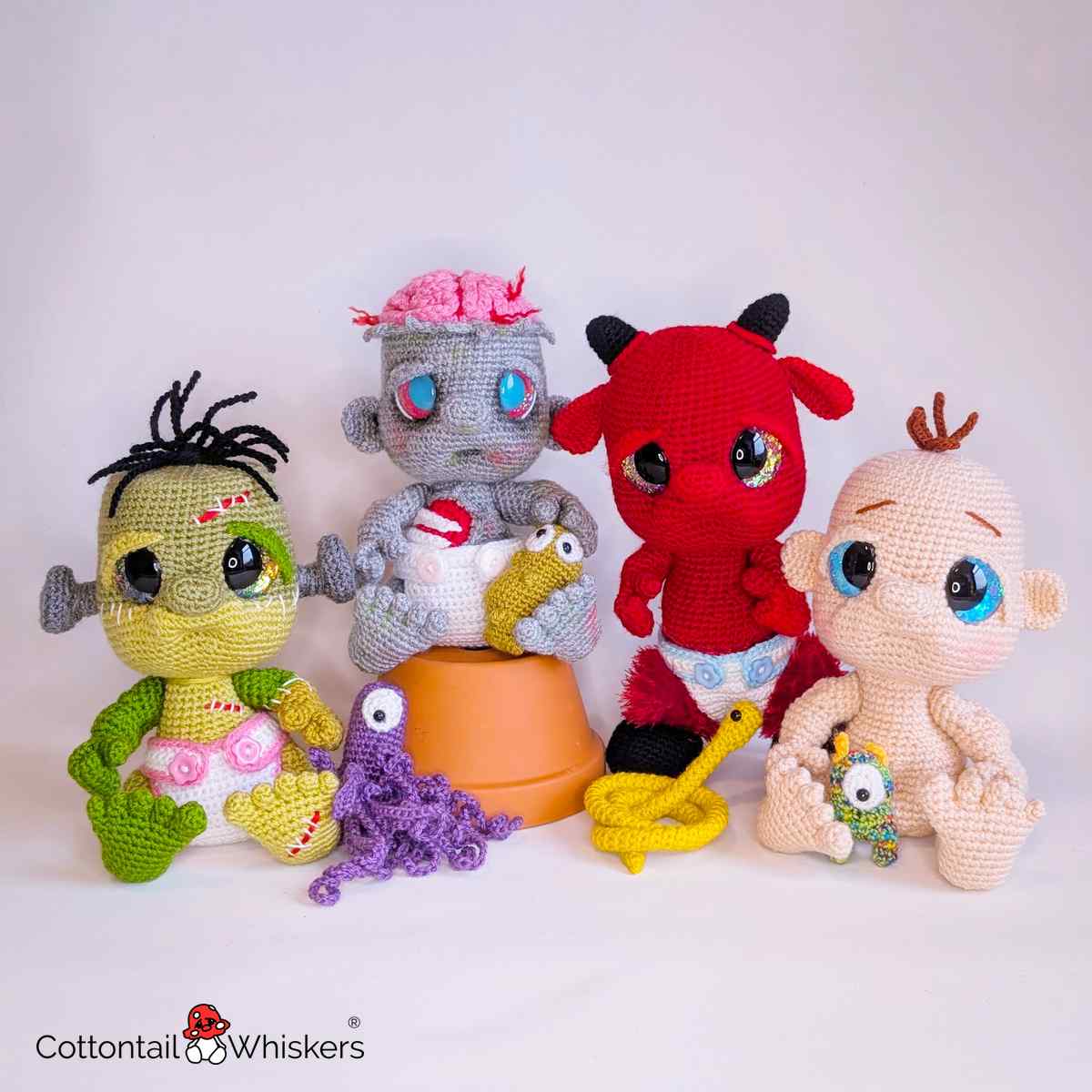 Adorable Red Devil Crochet Baby Pattern Amigurumi Wisp Imp