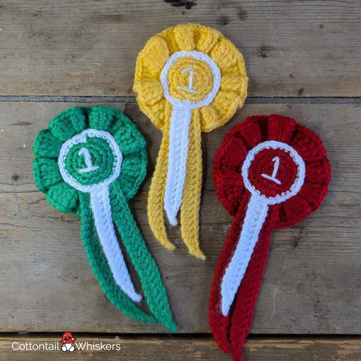 Rosette Crochet Pattern Pin Badge Amigurumi