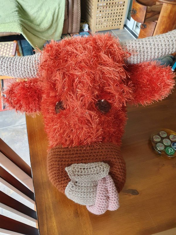 BIG Amigurumi Highland Cow Crochet Head Pattern Trophy Craft