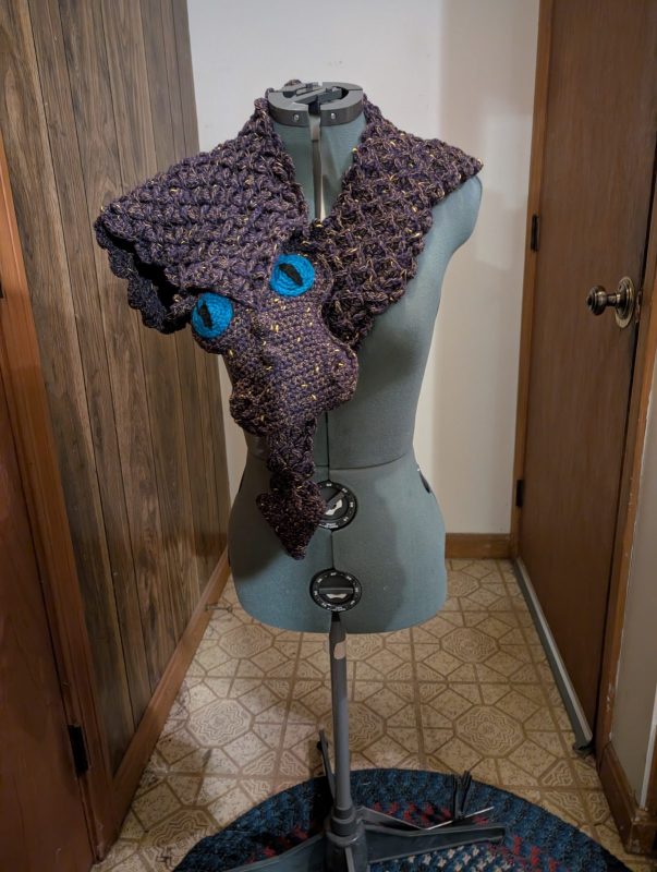 Beautiful Scaled Dragon Shawl Crochet Pattern | Cottontail Whiskers