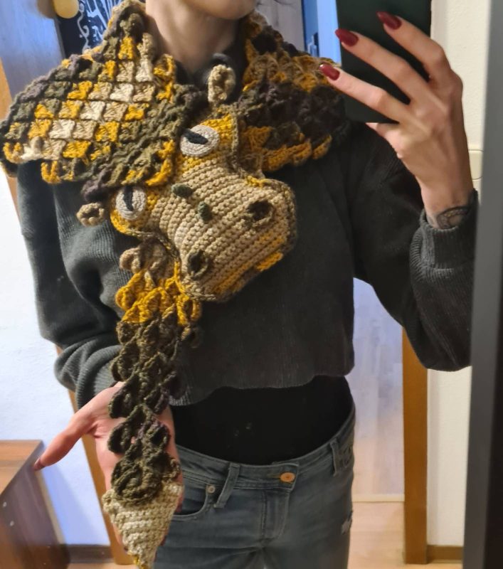 Beautiful Scaled Dragon Shawl Crochet Pattern | Cottontail Whiskers