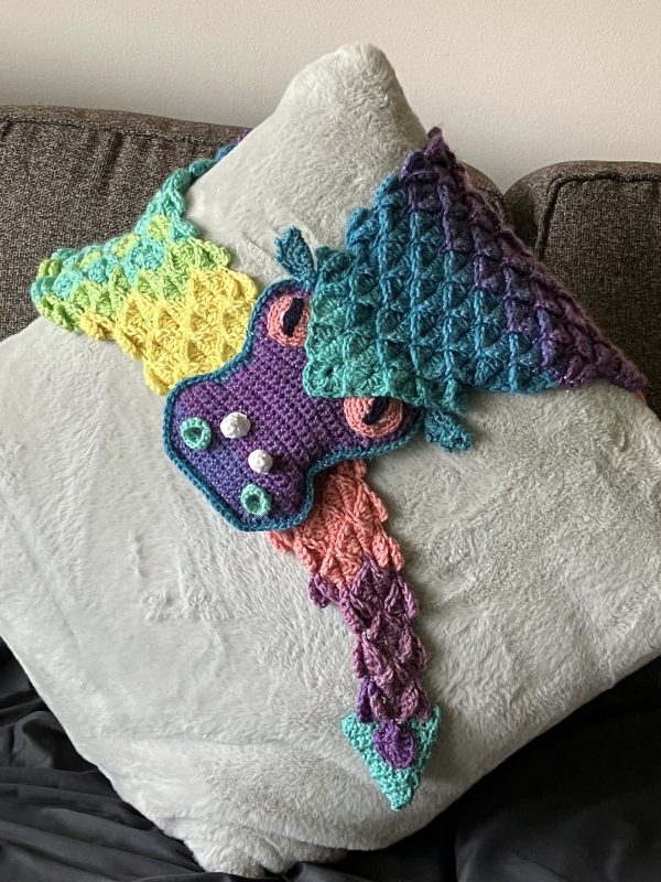 Beautiful Scaled Dragon Shawl Crochet Pattern | Cottontail Whiskers