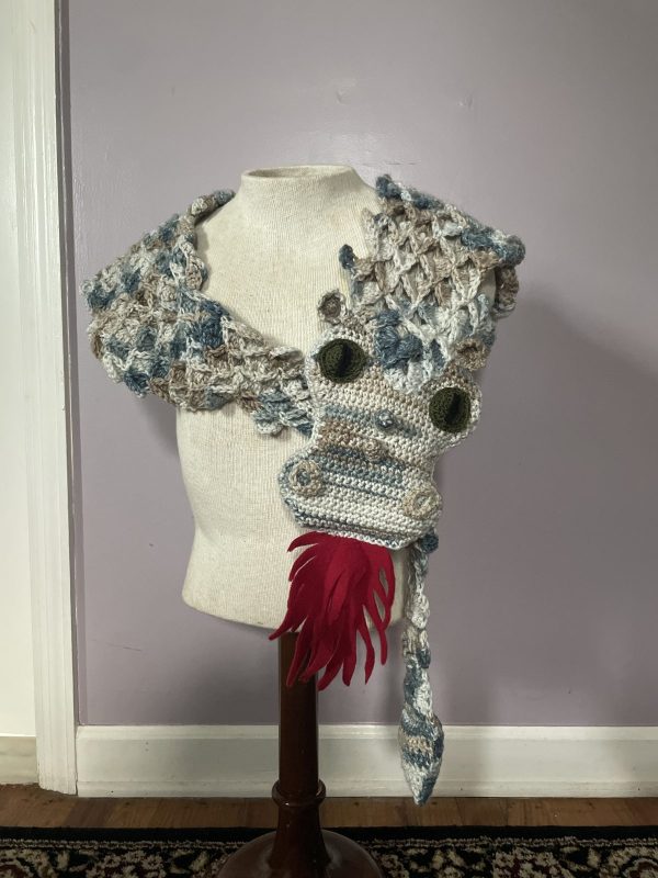 Beautiful Scaled Dragon Shawl Crochet Pattern | Cottontail Whiskers