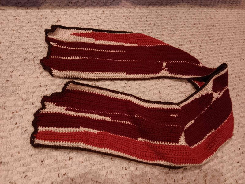 Sizzling Pork Belly Streaky Bacon Scarf Crochet Pattern | Cottontail ...