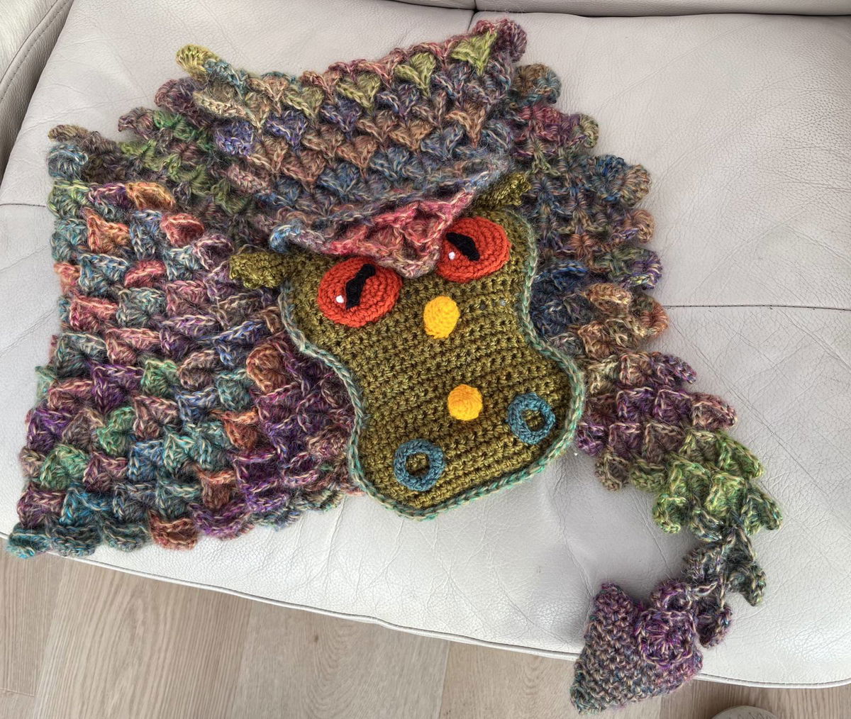 Beautiful Scaled Dragon Shawl Crochet Pattern | Cottontail Whiskers