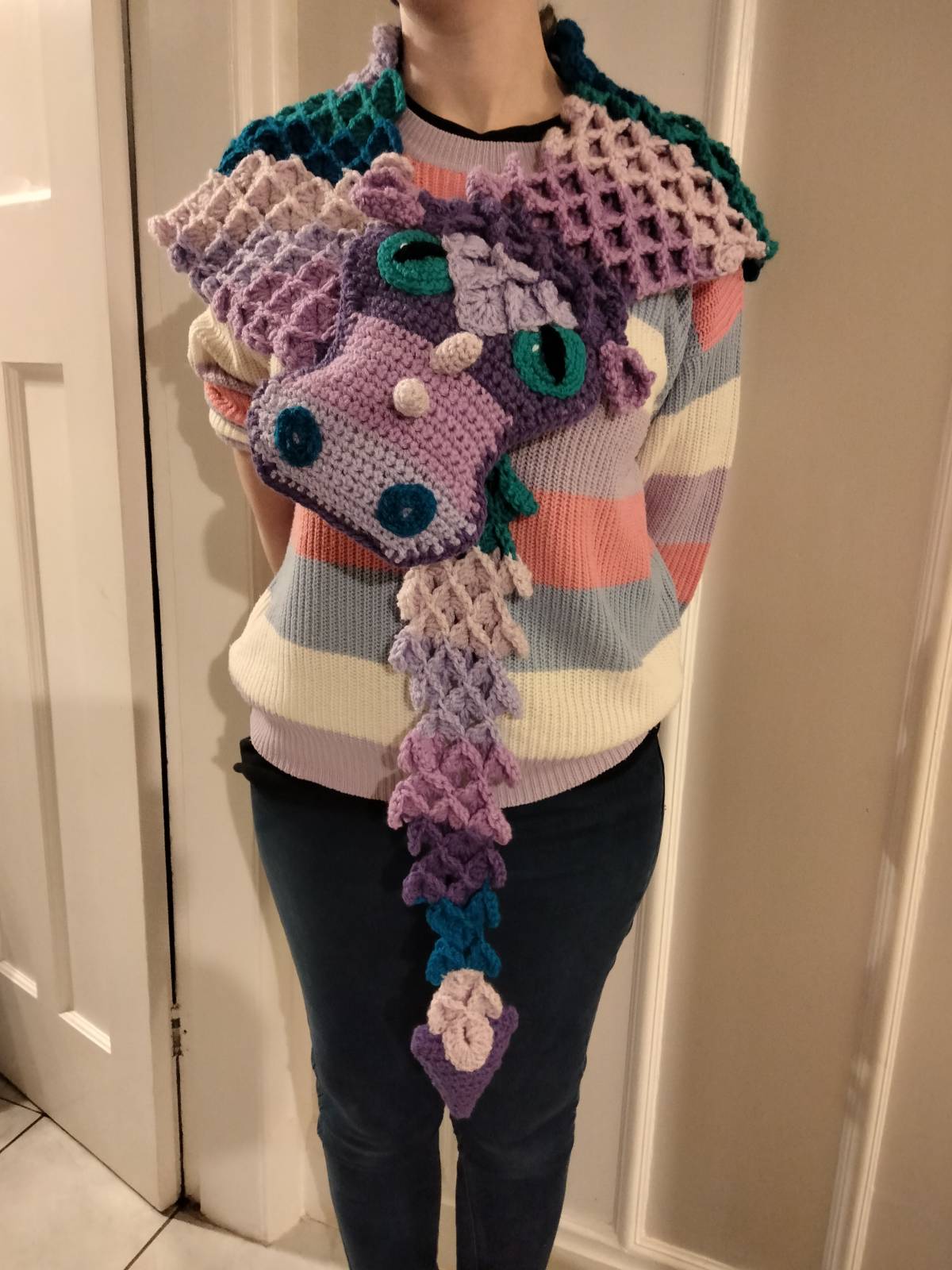 Beautiful Scaled Dragon Shawl Crochet Pattern | Cottontail Whiskers