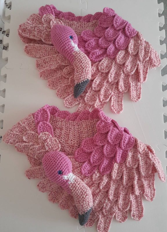 Bright Crochet Scarf Flamingo Shawl Pattern | Cottontail & Whiskers