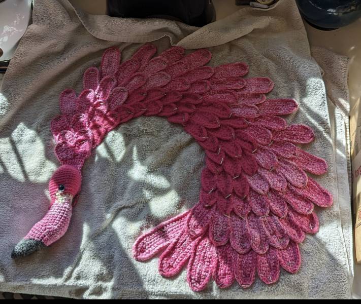 Bright Crochet Scarf Flamingo Shawl Pattern | Cottontail & Whiskers