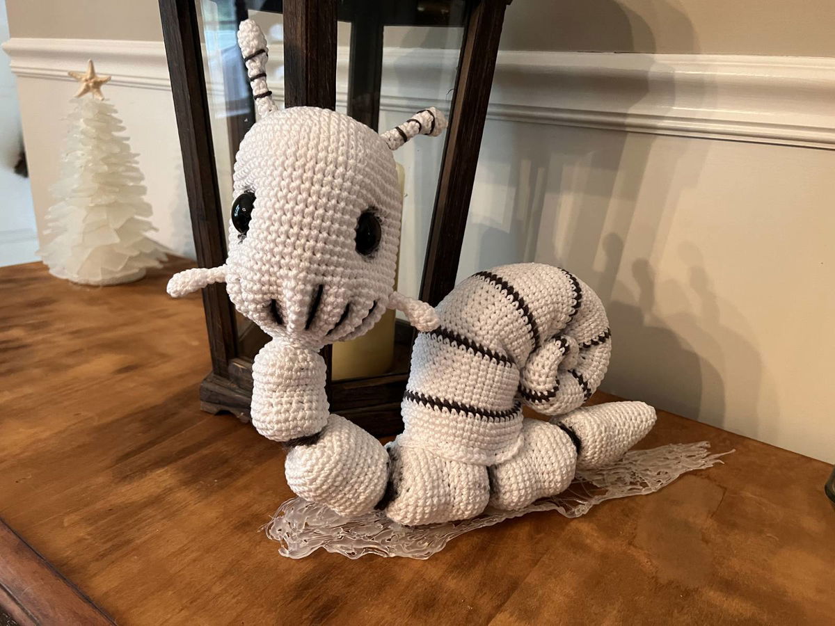 Scary Amigurumi Skeleton Snail Crochet Pattern Halloween Toy