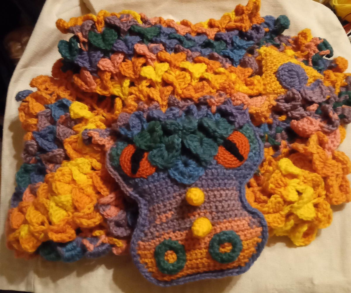 Beautiful Scaled Dragon Shawl Crochet Pattern | Cottontail Whiskers