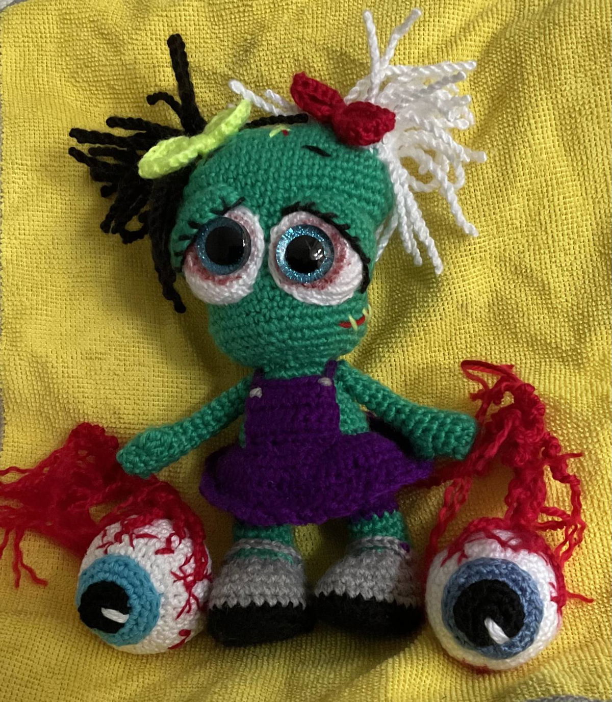 Amigurumi Drip Frankenstein Girl Crochet Pattern With FREE Eyeball ...