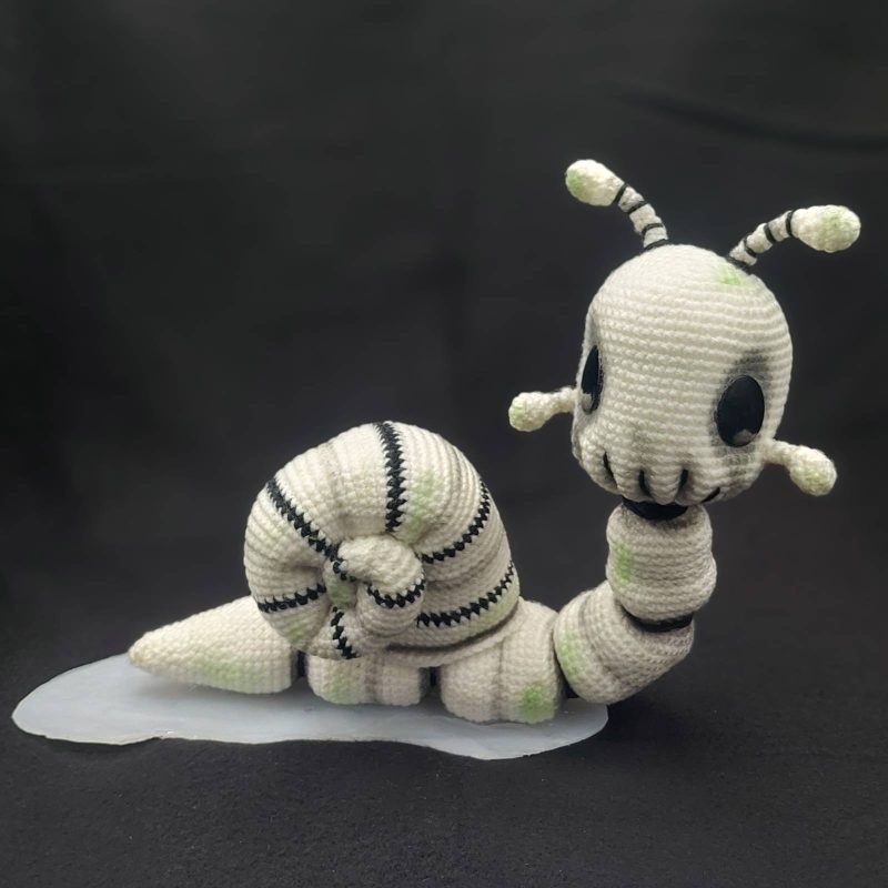 Scary Amigurumi Skeleton Snail Crochet Pattern Halloween Toy